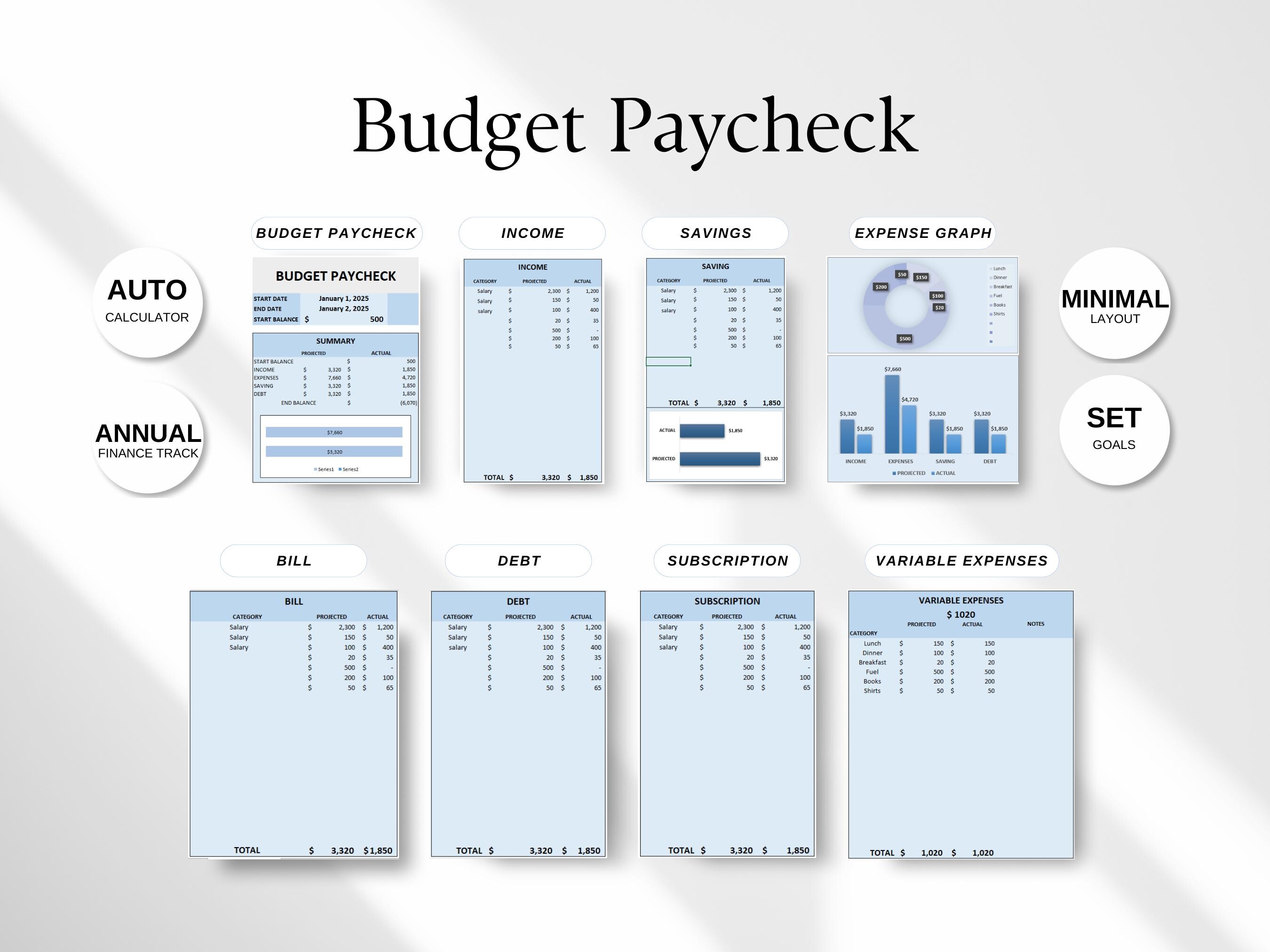 Paycheck Budget Spreadsheet Excel Template Budget by Paycheck ...