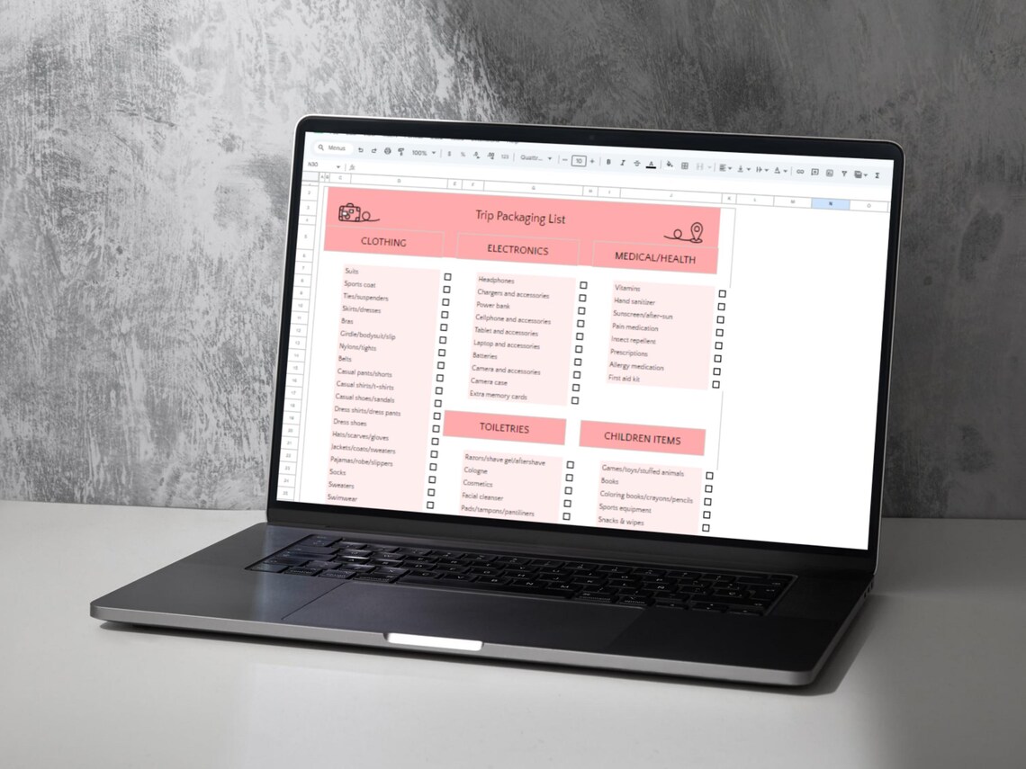 Travel Planner Excel, Travel Planner Spreadsheet, Digital Holiday Plan ...