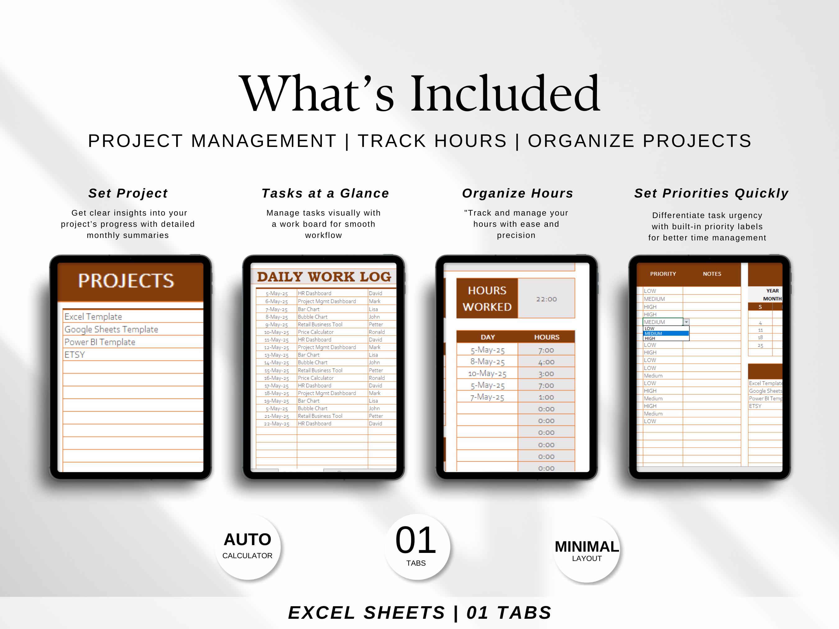 Daily Work Log Excel Spreadsheet, Excel Daily Work Log Template, Daily ...