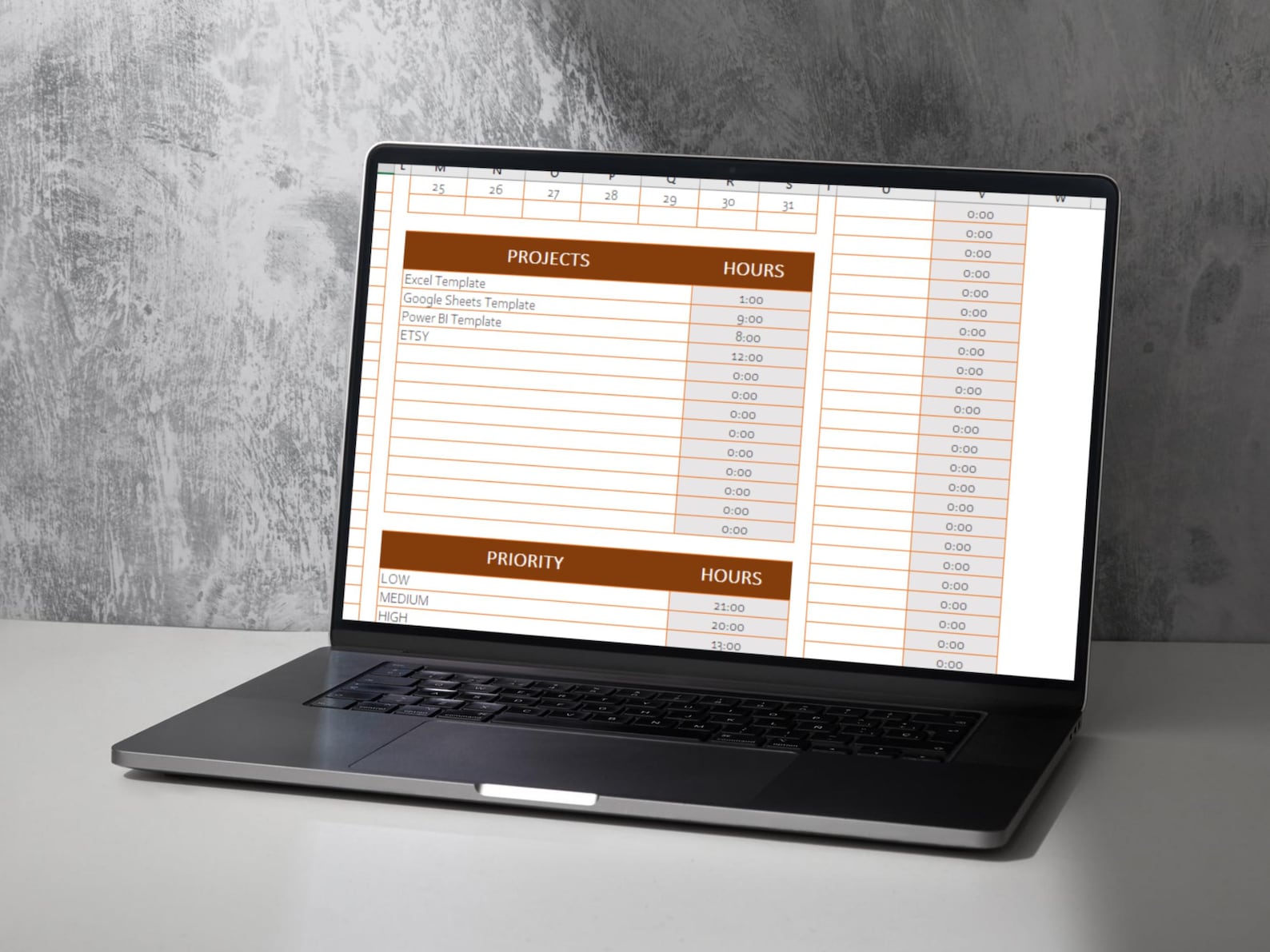 Daily Work Log Excel Spreadsheet, Time Management (digital Download) - Etsy