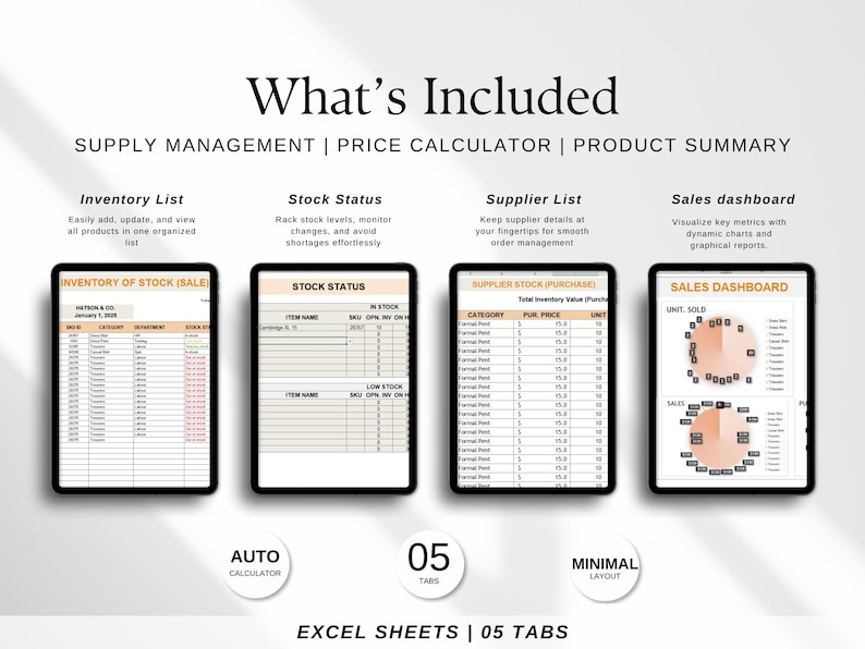 Inventory Tracker Excel Template, Inventory Stock Tracker Excel Sheet, Inventory Log List, Small ...