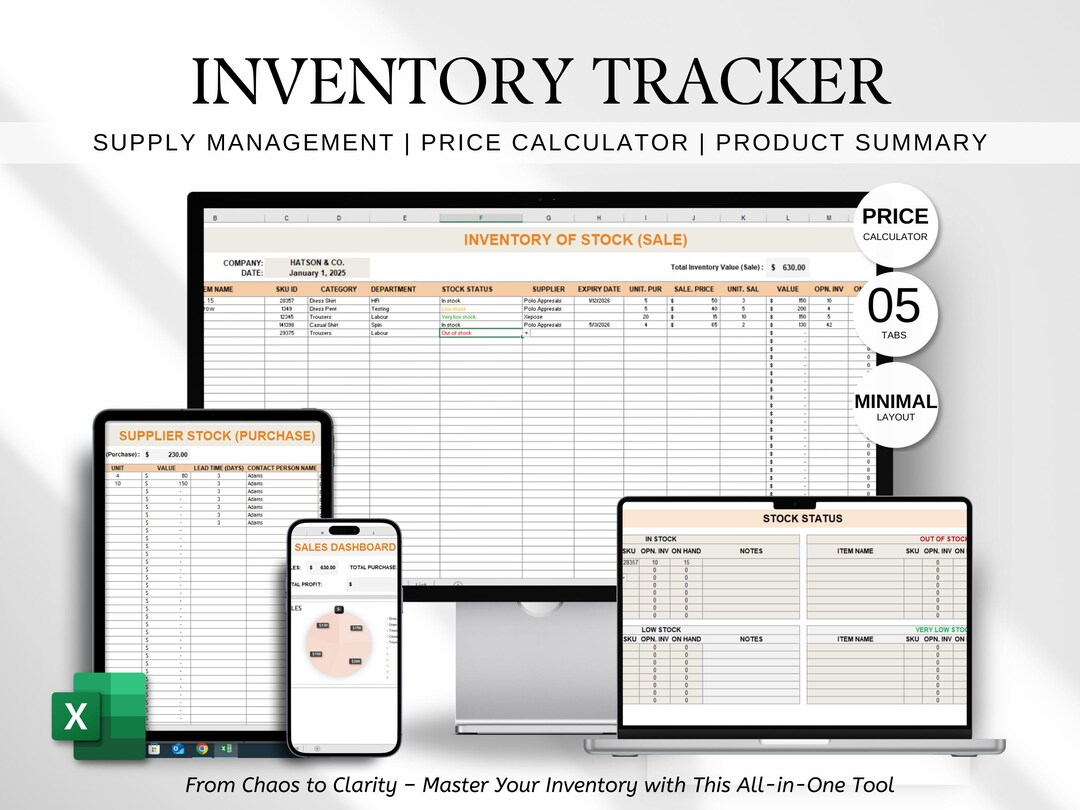 Inventory Tracker Excel Template, Inventory Stock Tracker Excel Sheet ...