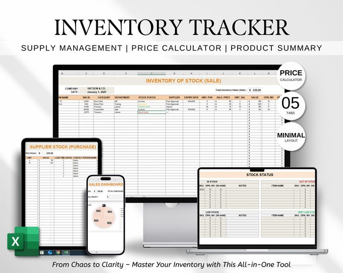 Inventory Management & Tracker for Materials and Products Inventory ...