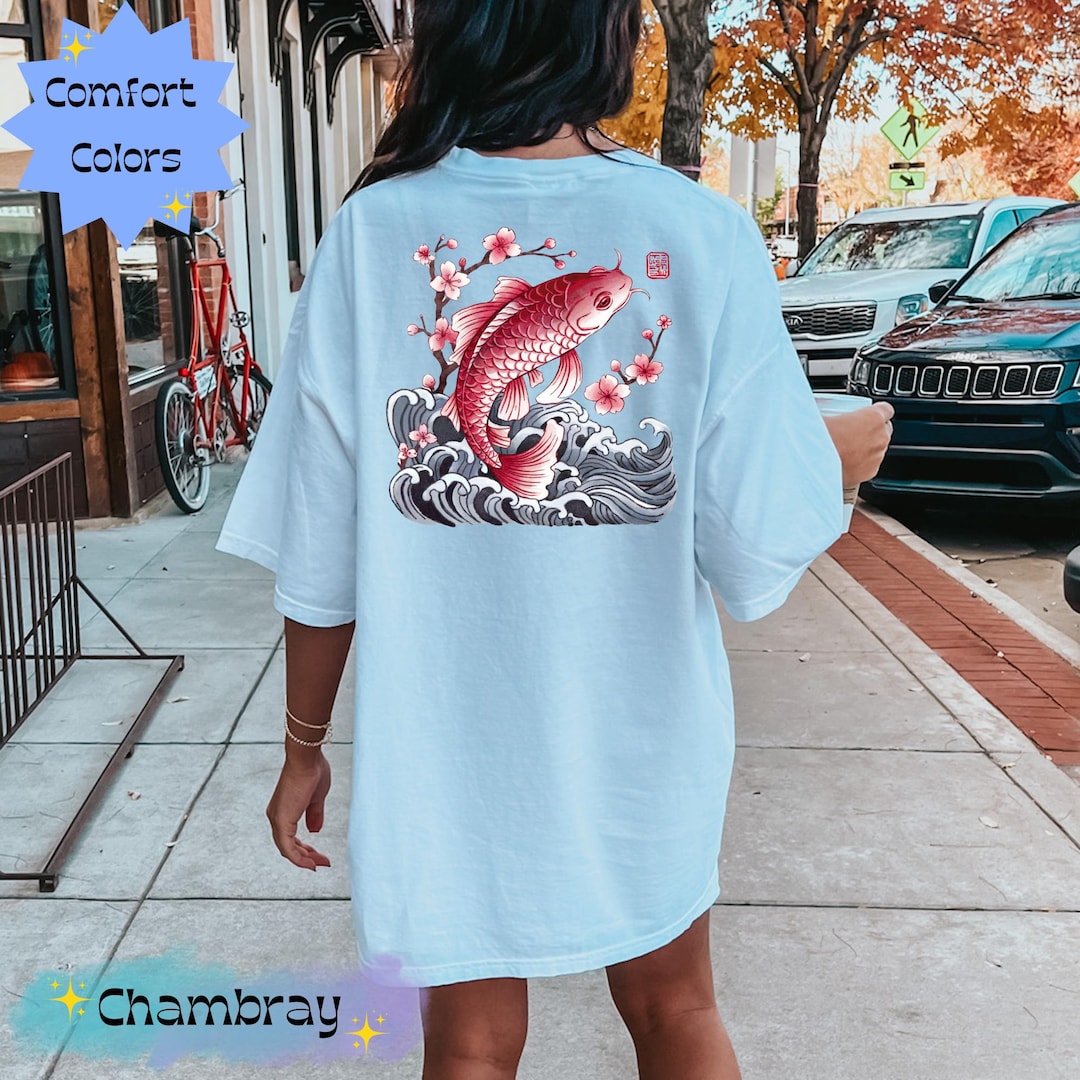 Japanese Koi Fish T-shirt, Koi Fish Shirt Design, Traditional Koi Fish ...