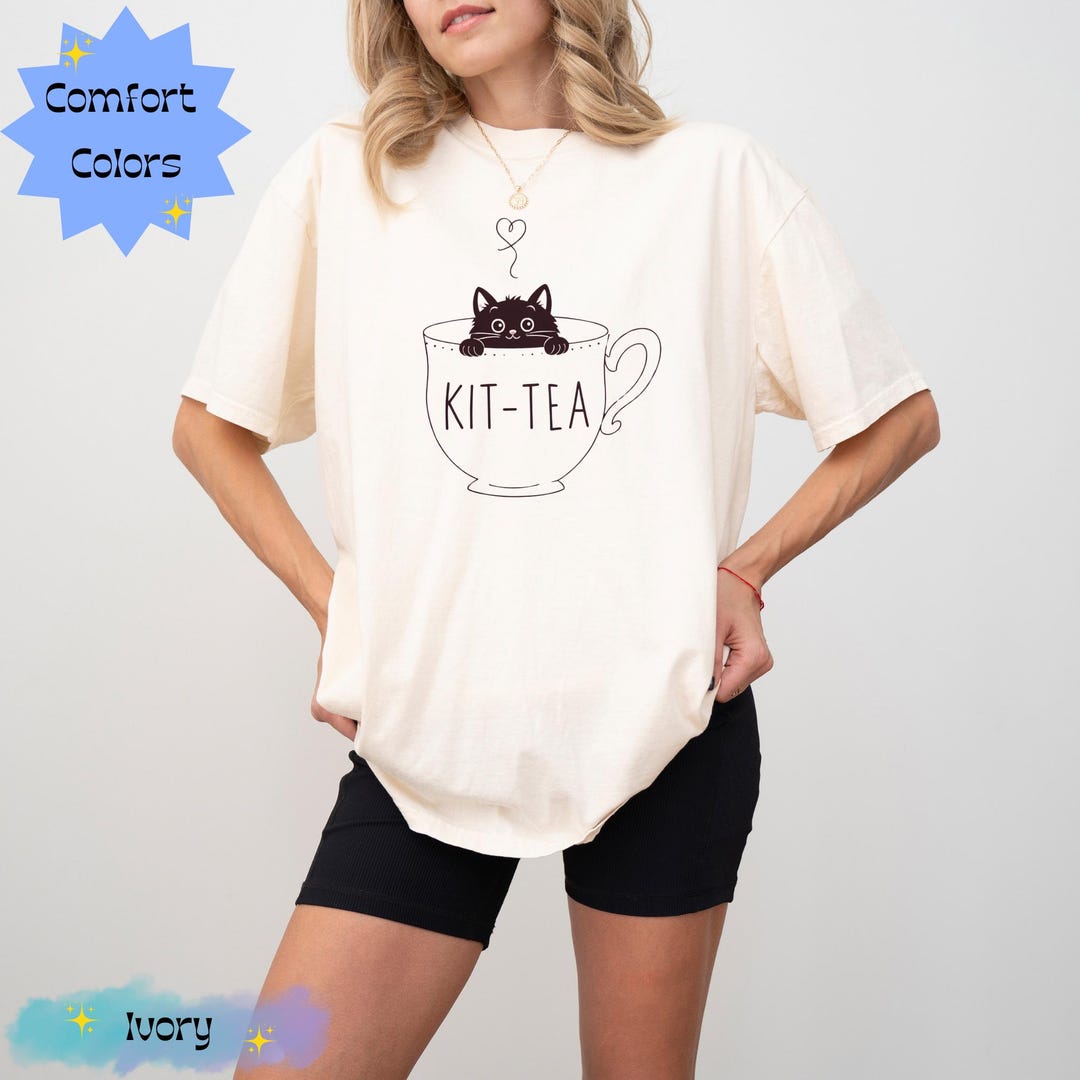 Kit-tea Shirt Cat Mug Design, Kit-tea Cat Shirt, Cat in Mug Shirt ...