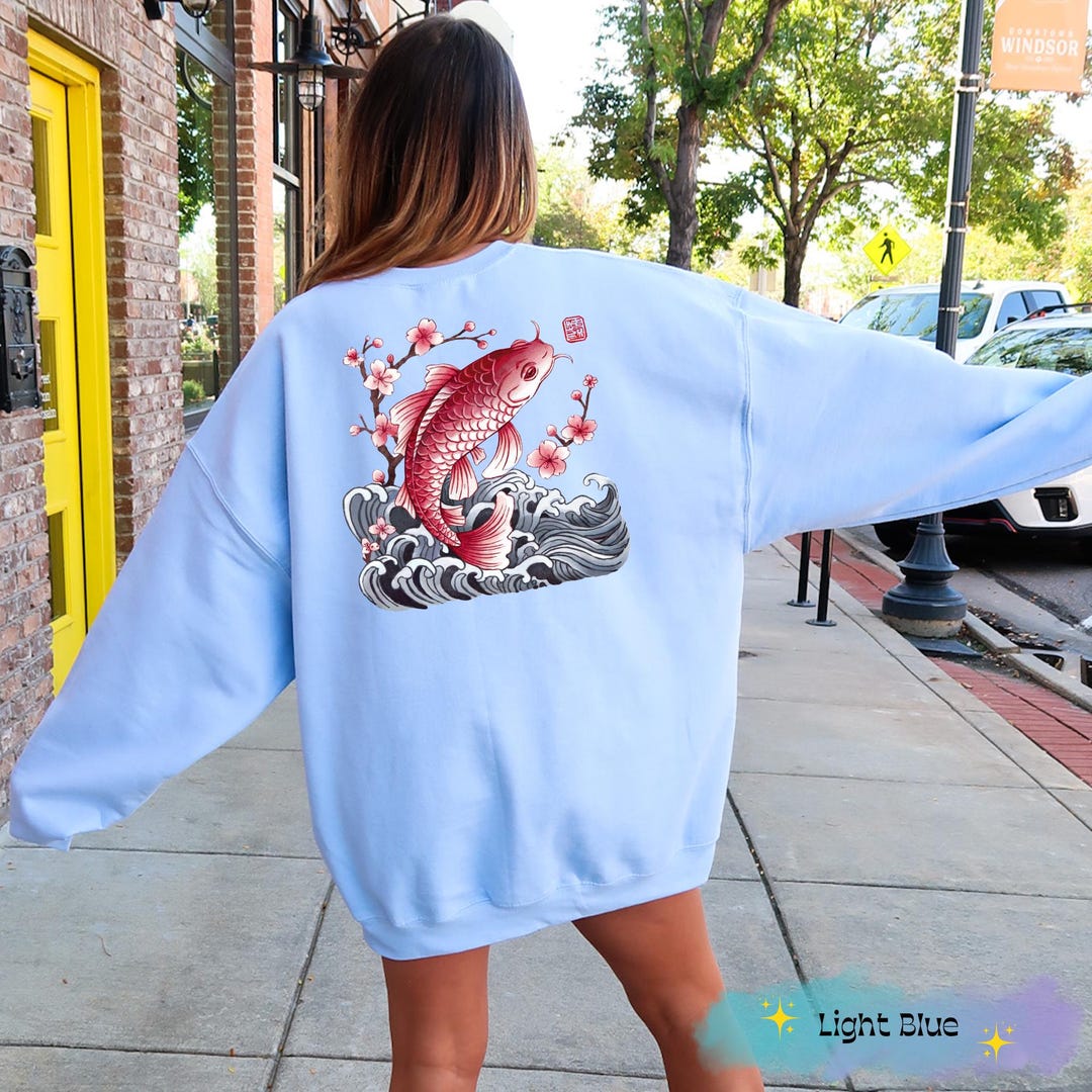 Japanese Koi Fish Sweatshirt, Koi Fish Hoodie Designs, Traditional Koi ...