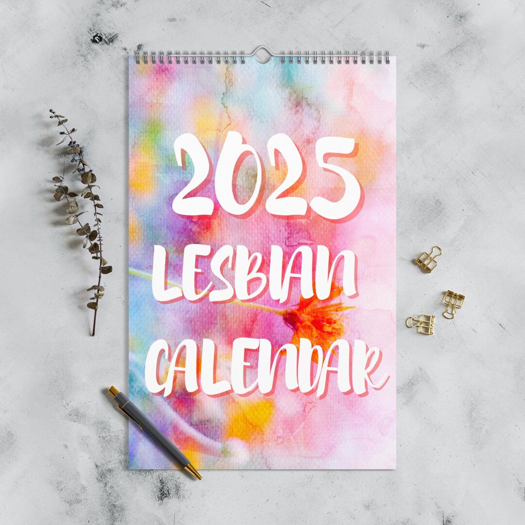 2025 Sapphic Watercolor Calendar, Vintage Lesbian Love Art, Romantic ...