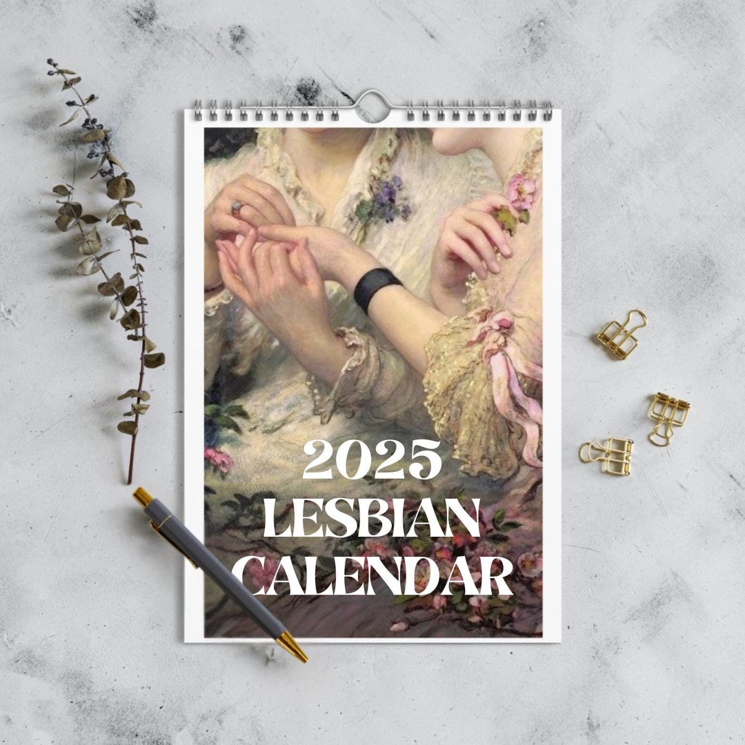 2025 Lesbian Calendar, Vintage Art Wall Sapphic Calendar, Cute Lesbian ...