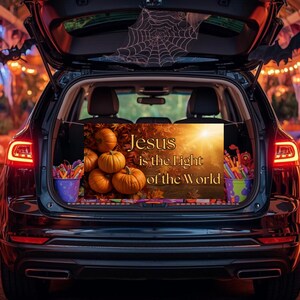 Trunk or Treat Happy Halloween Banner, Christian Banner, Fall ...