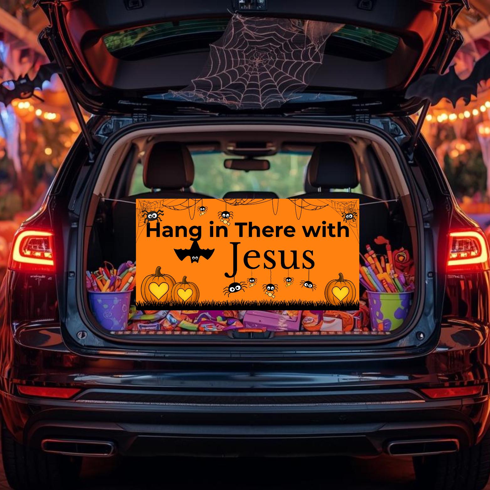 Trunk or Treat Happy Halloween Banner, Christian Banner, Christian Fall ...