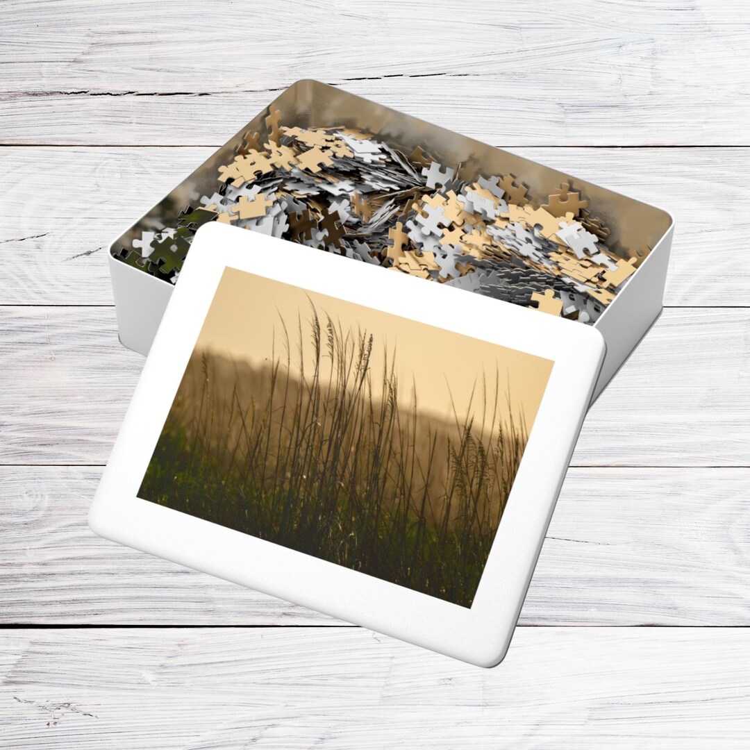 Golden Hour Beach Grass Puzzle With Tin- Relaxing Beach Scene Puzzle ...