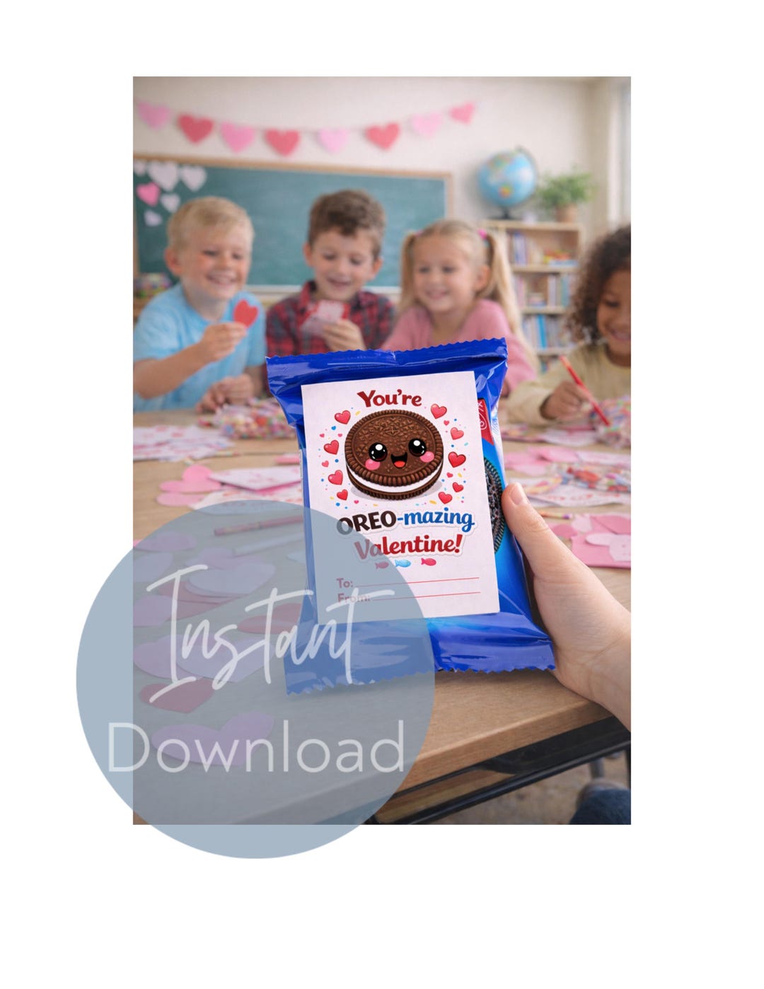 Printable Oreo Kids Valentine's Day Class Exchange Cards, Oreo ...