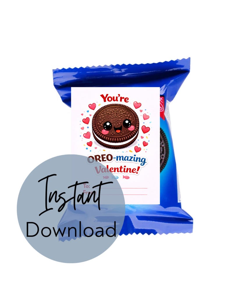 Printable Oreo Kids Valentine's Day Class Exchange Cards, Oreo ...