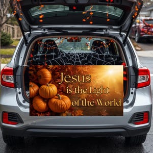 Trunk or Treat Happy Halloween Banner, Christian Banner, Fall ...