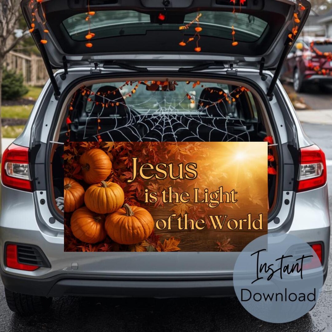 Trunk or Treat Happy Halloween Banner Digital Download, Christian Fall ...