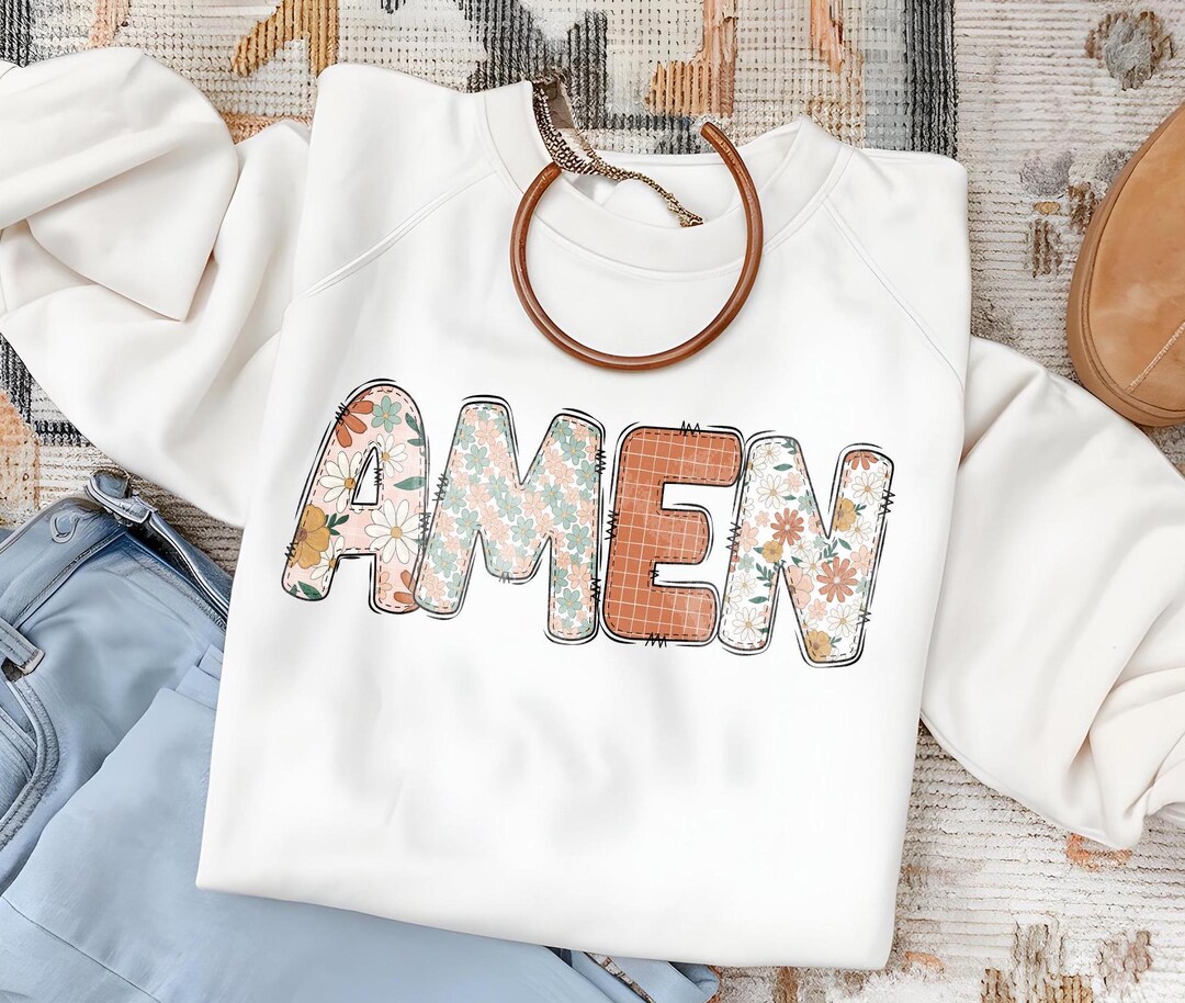 Floral Glitter Amen PNG, Floral Amen Png, Easter Amen Png, Amen Easter ...