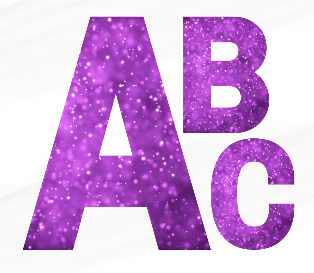 Purple Bokeh Pattern PNG Alphabet Letters A-Z, Numbers 0-9 Printable ...