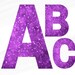 Purple Bokeh Pattern PNG Alphabet Letters A-Z, Numbers 0-9 Printable ...