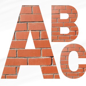 Red Brick Wall PNG Alphabet Letters A-Z, Numbers 0-9 Printable ...