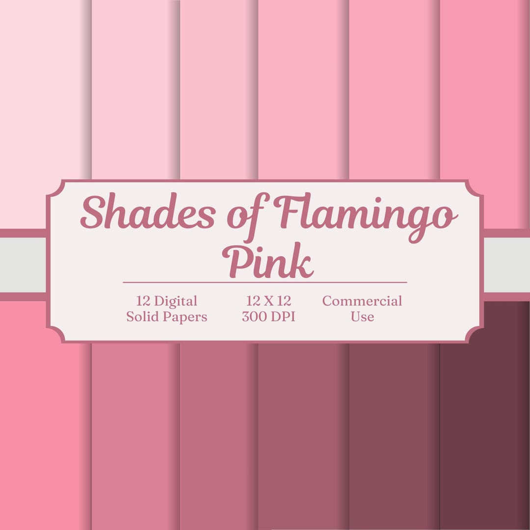 Shades Flamingo Pink Solids Paper Pack, Digital Background, Printable ...