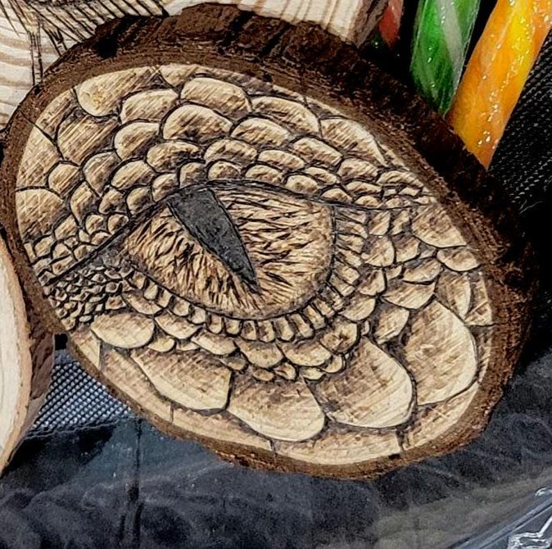 Hand Made Dragon Wood Burning Coasters - Etsy