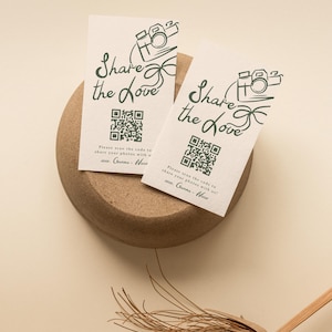 Capture the Love Wedding QR Code Card, Hand Drawn Wedding Photo Card ...