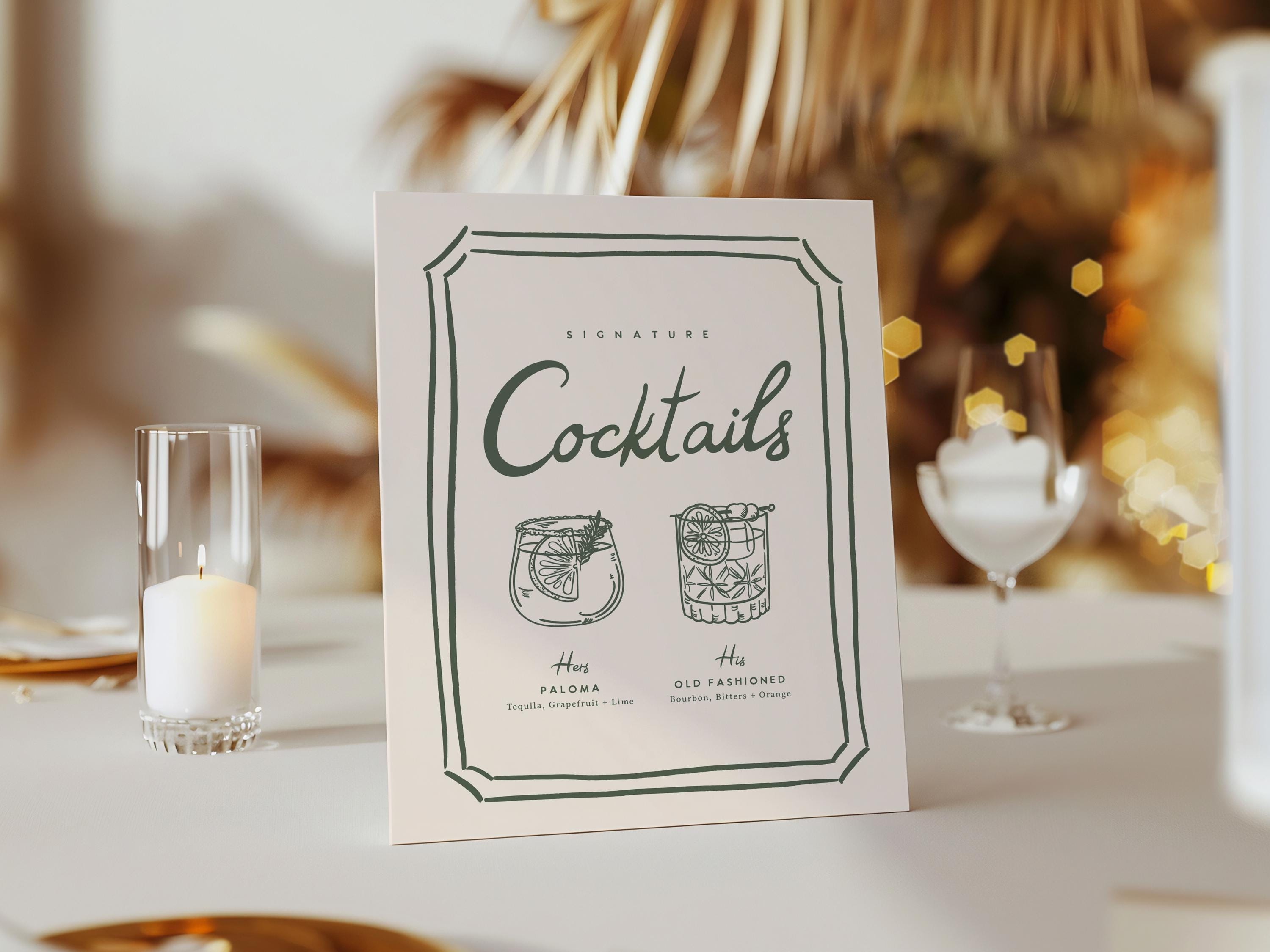 Illustrated Bar Menu Template, Modern Editable Drink Menu, Minimalist ...