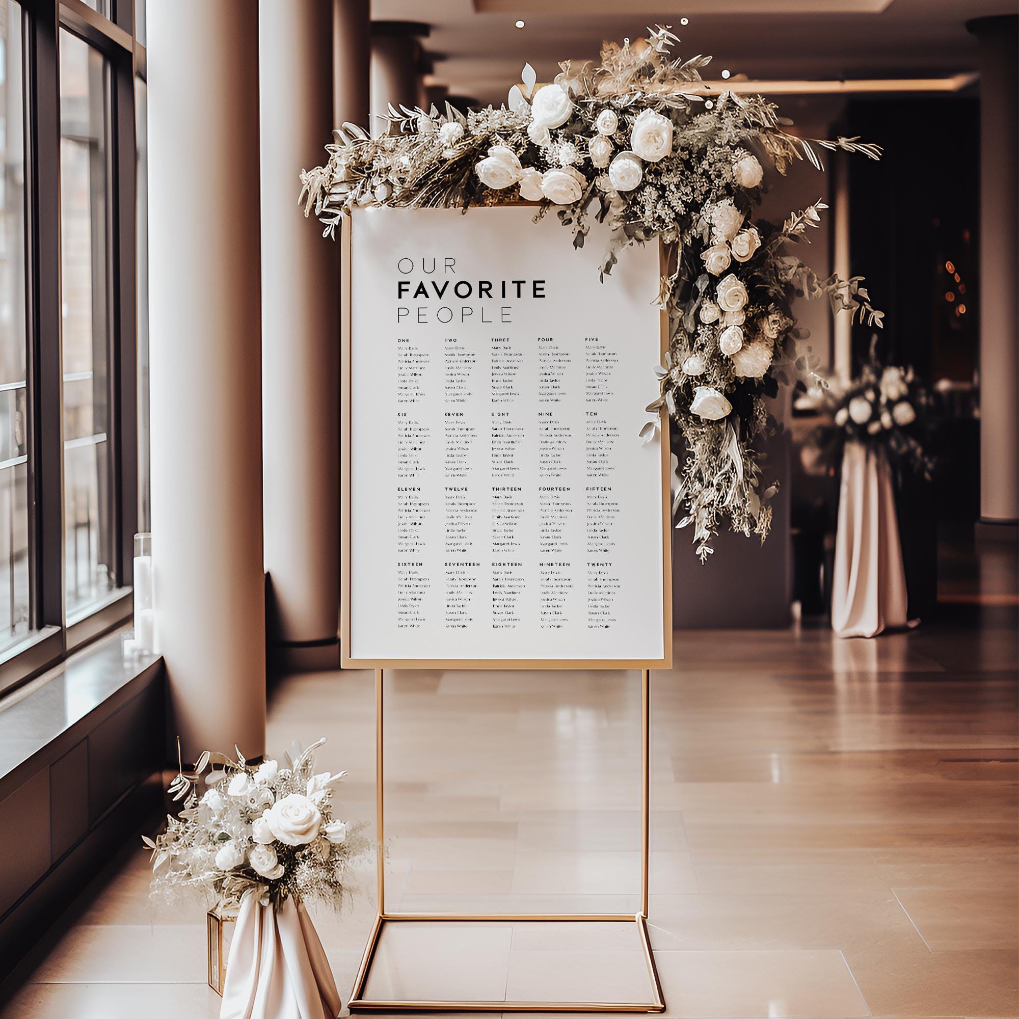 Minimalist Wedding Seating Chart Template: Modern Simple Design ...