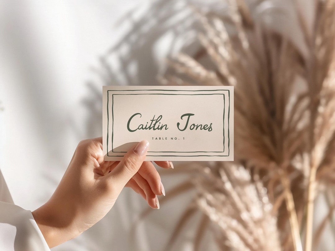 Hand Drawn Wedding Place Card Template, Illustrated Place Cards ...
