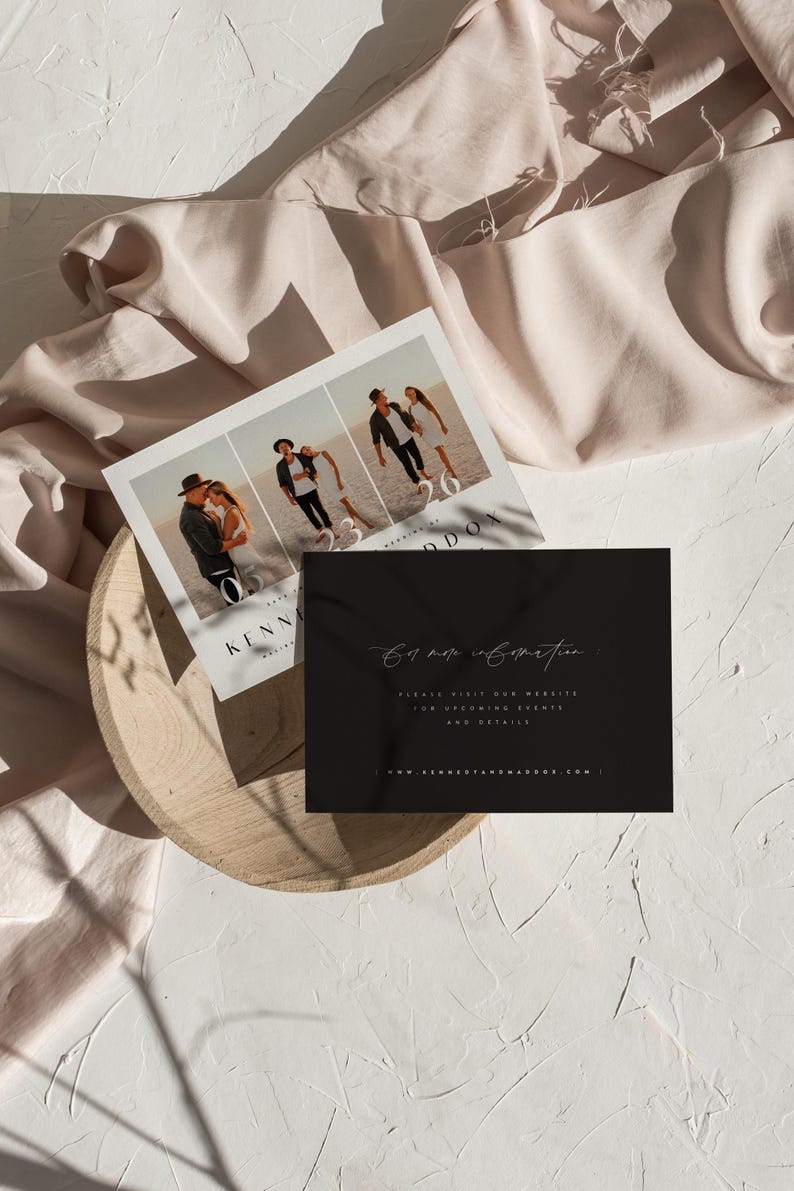 Photo Collage Save the Date Template: Modern Wedding Announcement ...