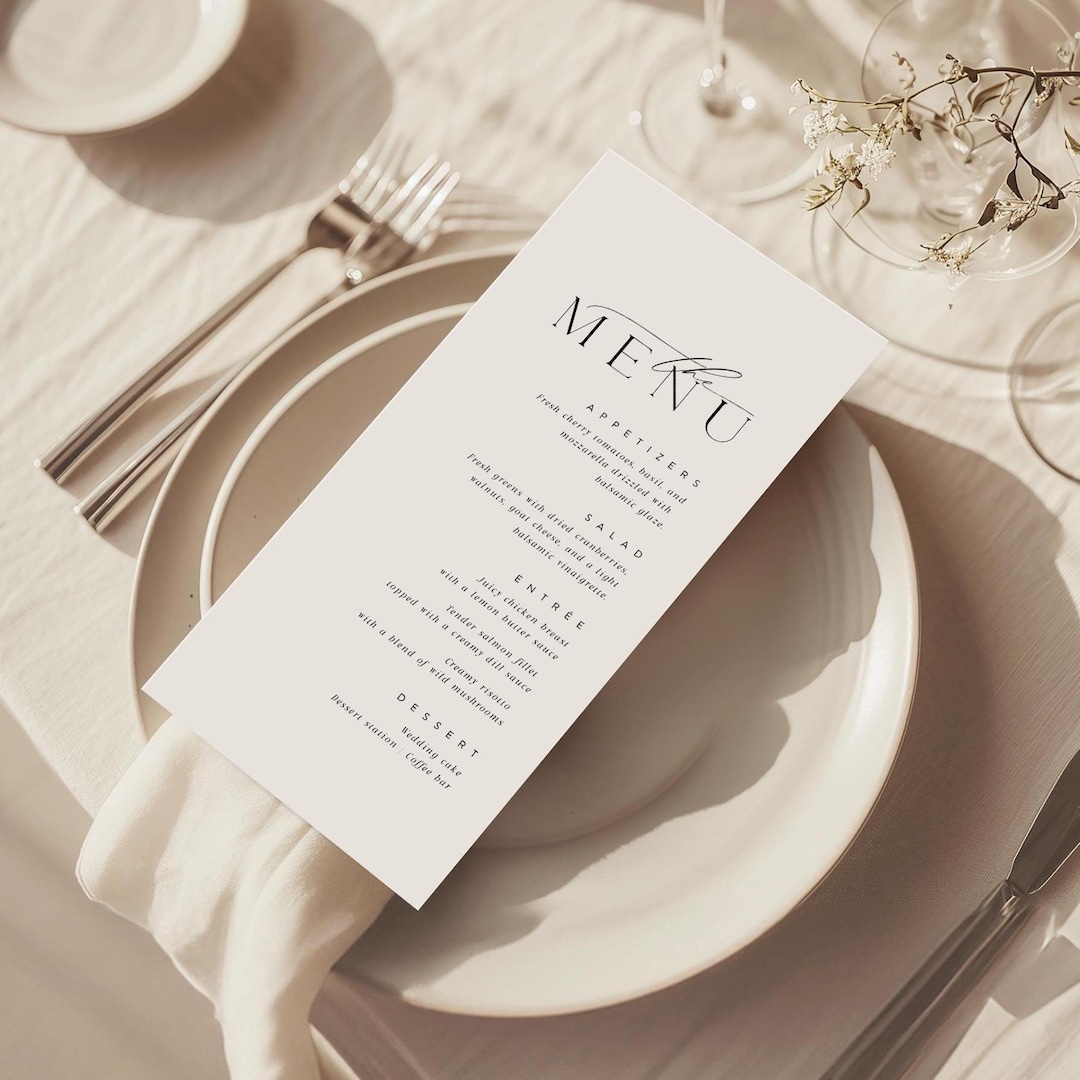 Wedding Menu Template Download, Custom Menu Template, Wedding Menus ...