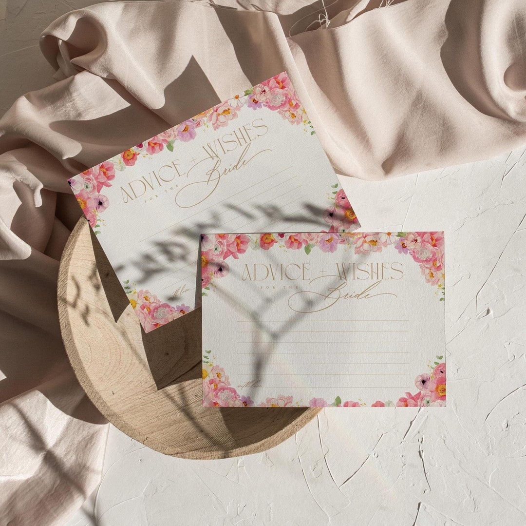 Advice for the Bride Editable Template, Printable Wedding Advice Card ...