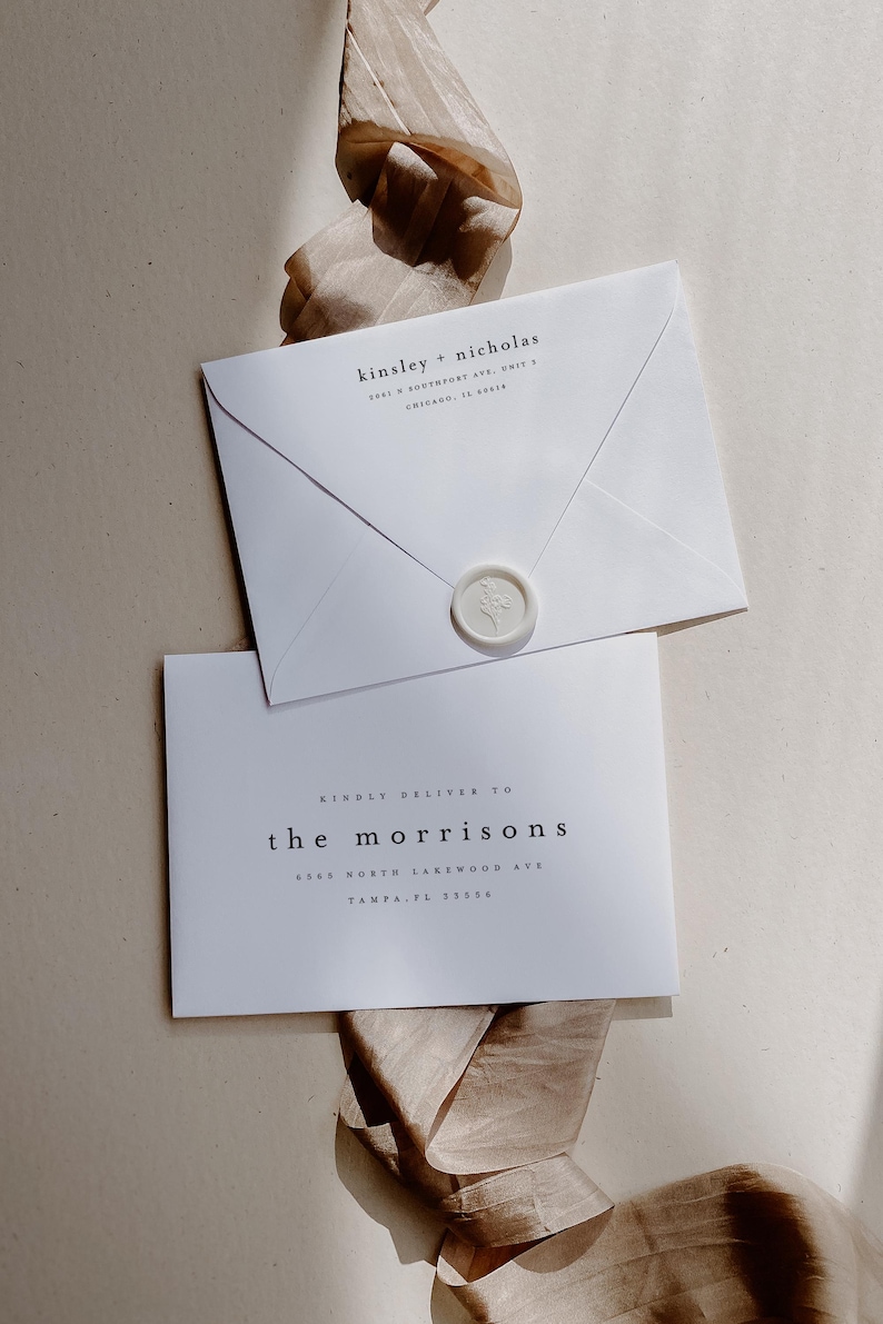Modern Envelope Template, Printable Minimalist Address, Editable ...