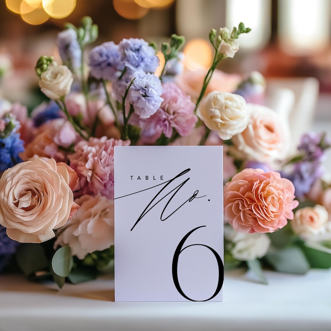 Modern Wedding Table Number Template | Minimalist Editable Table Sign ...