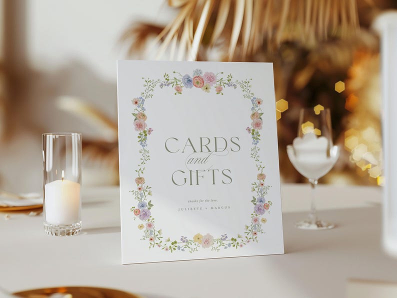 Wedding Guest Book Sign | Floral Reception Table Sign Printable ...