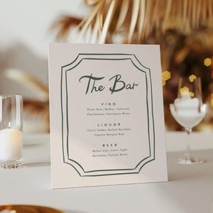 Illustrated Bar Menu Template, Modern Editable Drink Menu, Minimalist ...