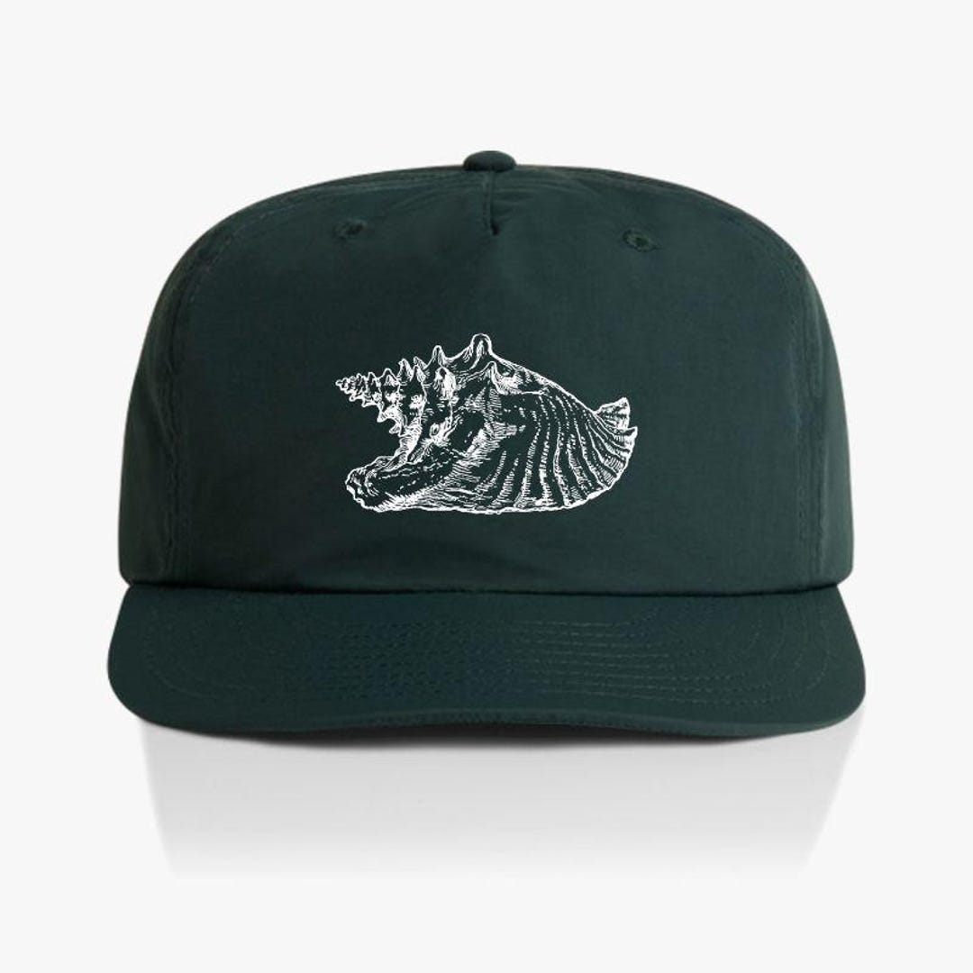 Conch Shell Vintage Graphic Surf Cap Beach Hat, Summer Accessory, Ocean ...