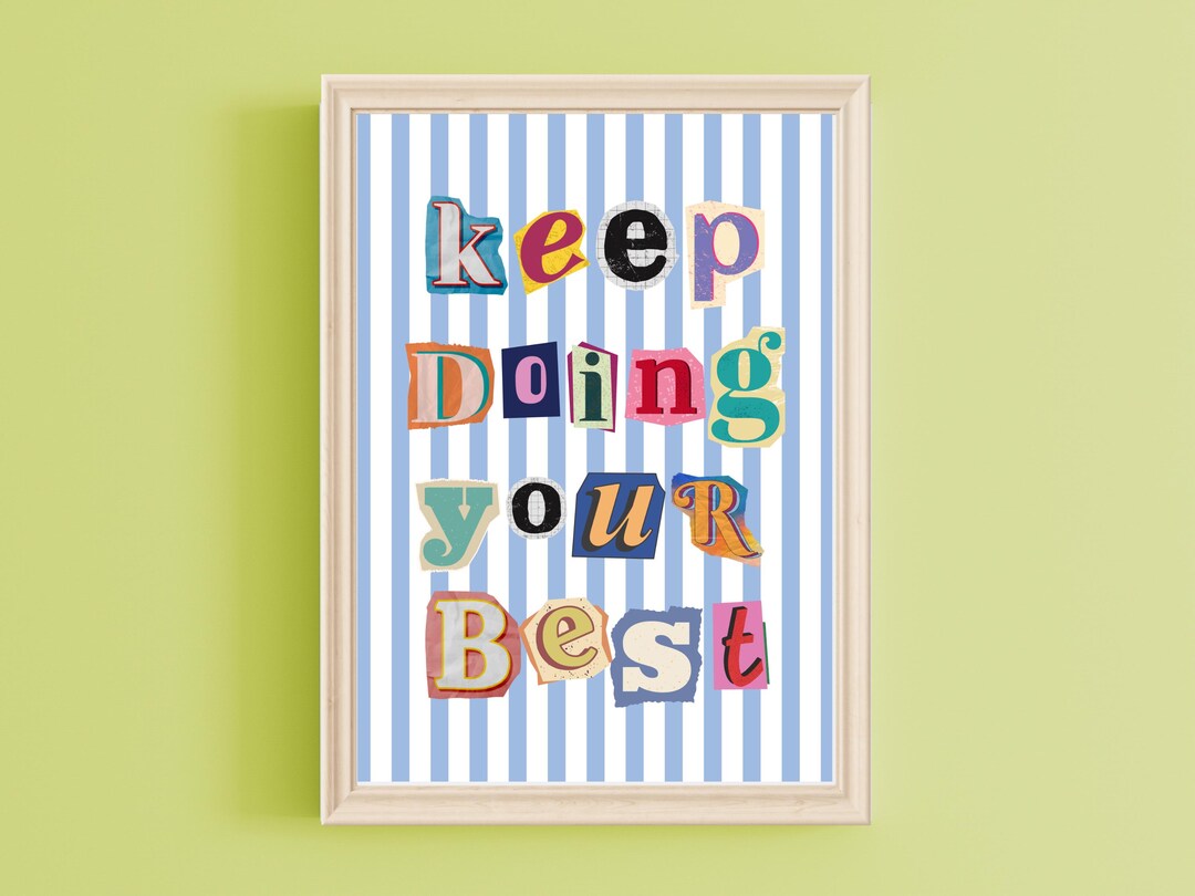 Keep Doing Your Best Kids Poster - Etsy