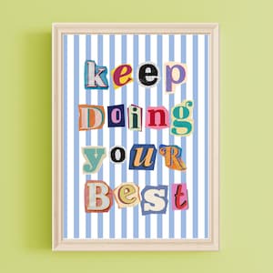 Keep Doing Your Best Kids Poster - Etsy