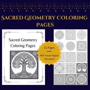 Printable Sacred Geometry Coloring Pages, Mandala Coloring Pages - Etsy