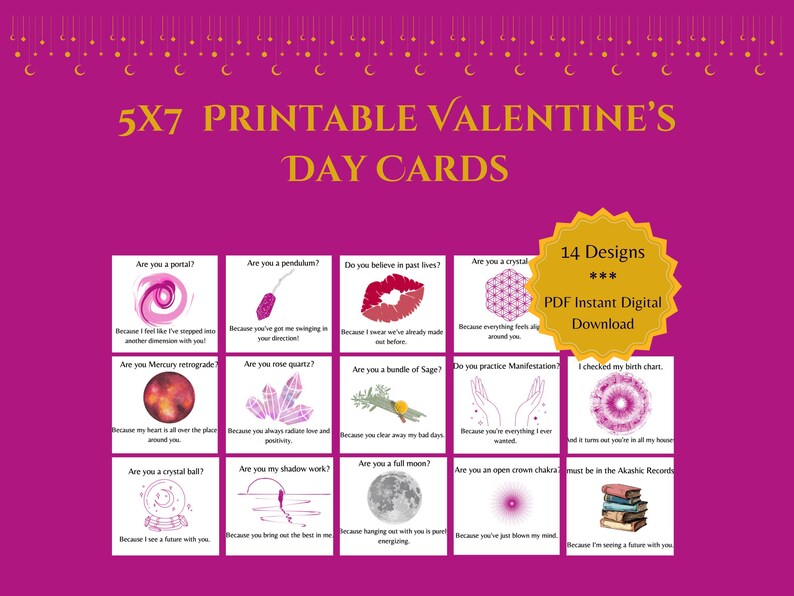 Printable 5x7" Valentine's Day Cards With a Spiritual Twist - Etsy