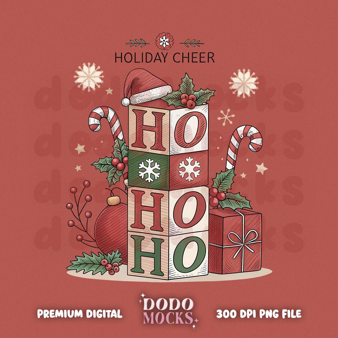Ho Ho Ho Christmas PNG, Classic Holiday Cheer Clipart, Candy Cane Gift ...