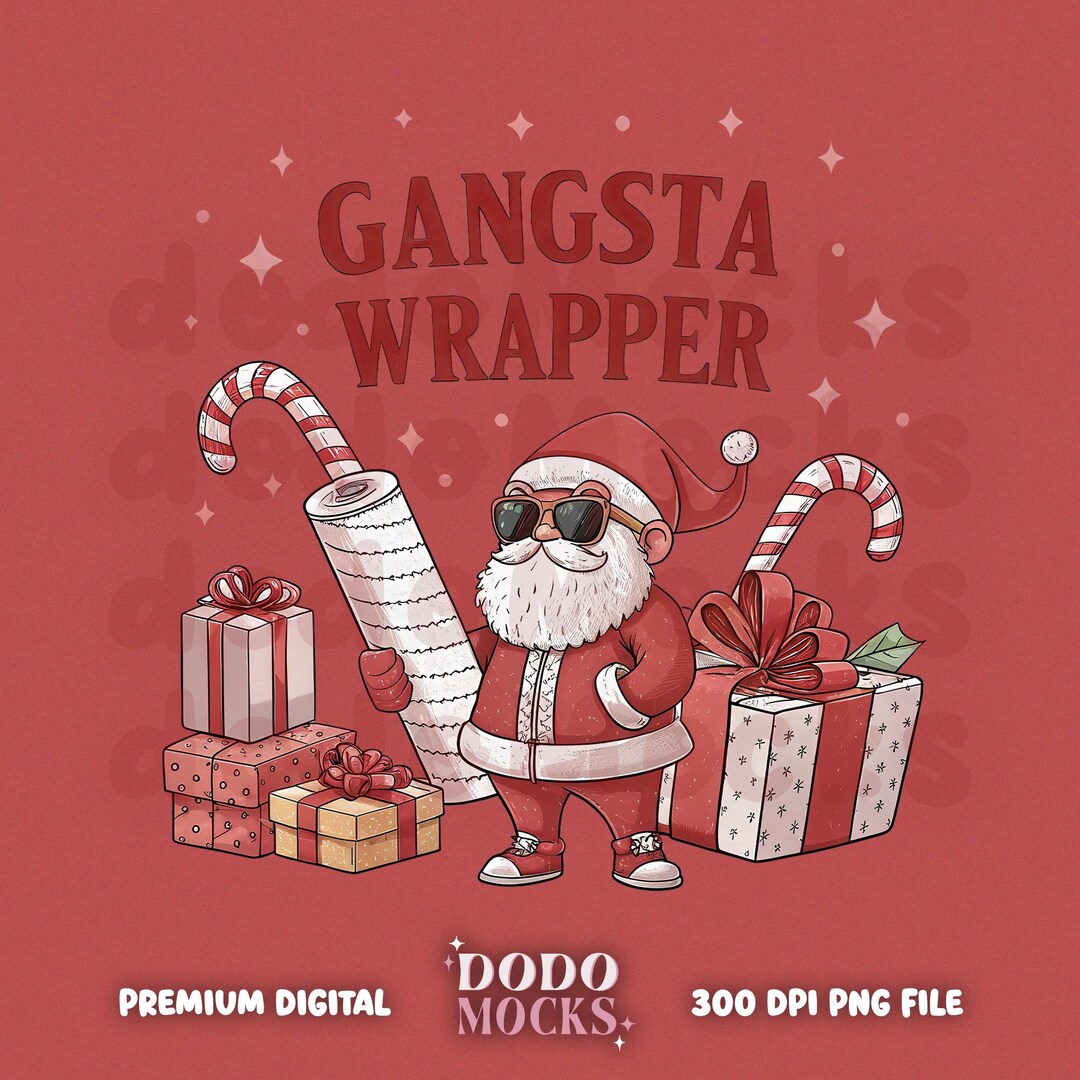 Gangsta Wrapper PNG, Funny Santa Claus With Sunglasses, Christmas Humor ...