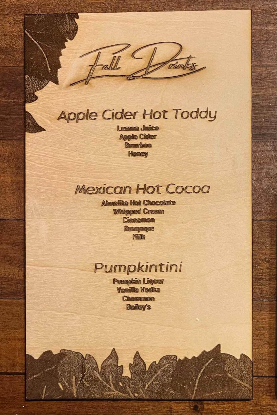 Custom Drink Menu - Etsy
