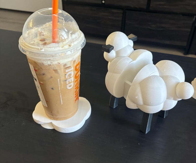 Cute 3D Printed Sheep Coaster Set Decorative Pull-off Coasters for Home ...