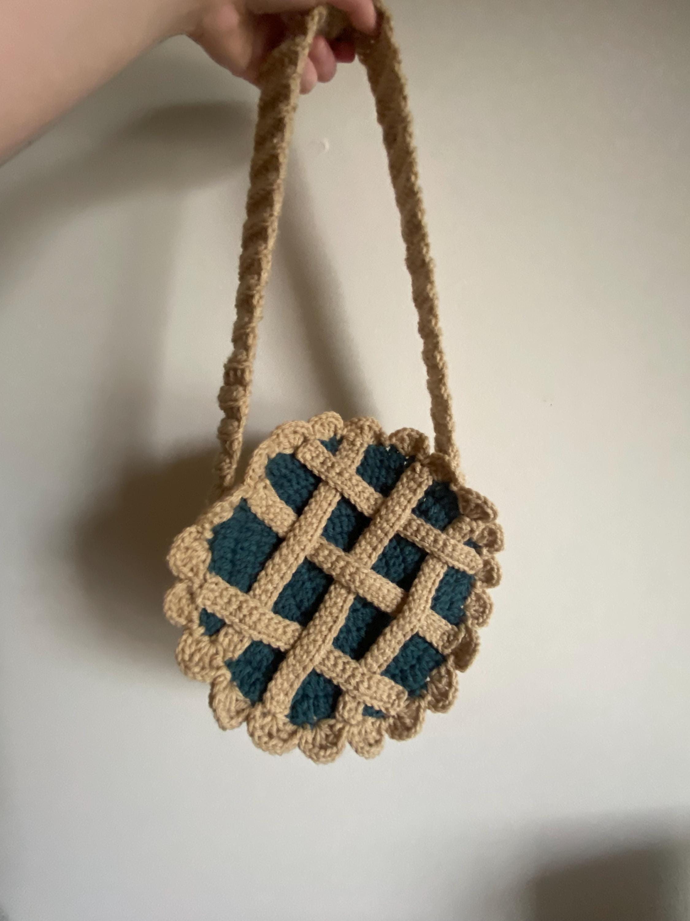 Blueberry Pie Crochet Purse | Crochet Shoulder Bag | Pie Crochet Bag ...