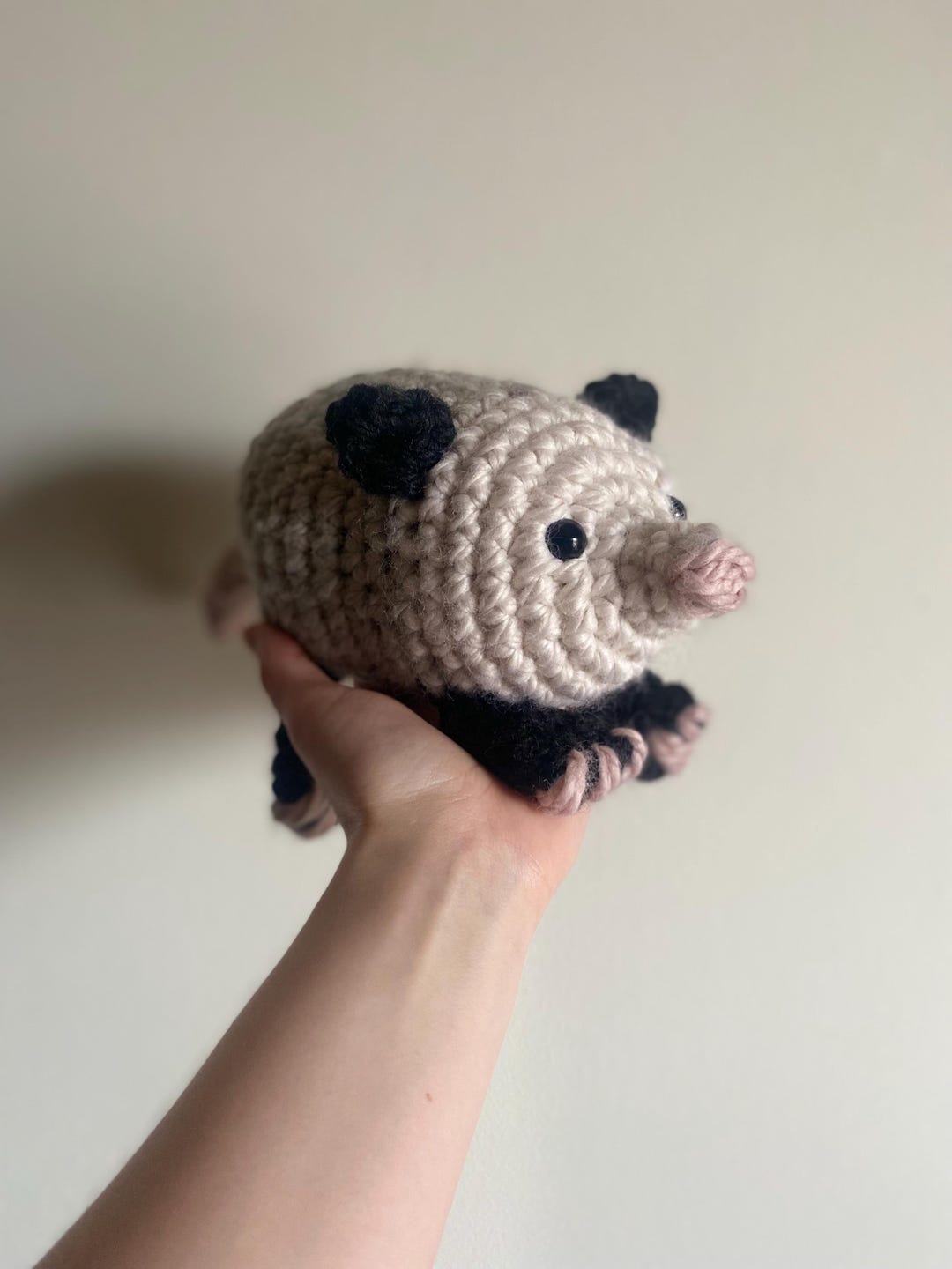 Crochet Opossum Plushie - Possum Stuffed Animal - Small Crocheted ...