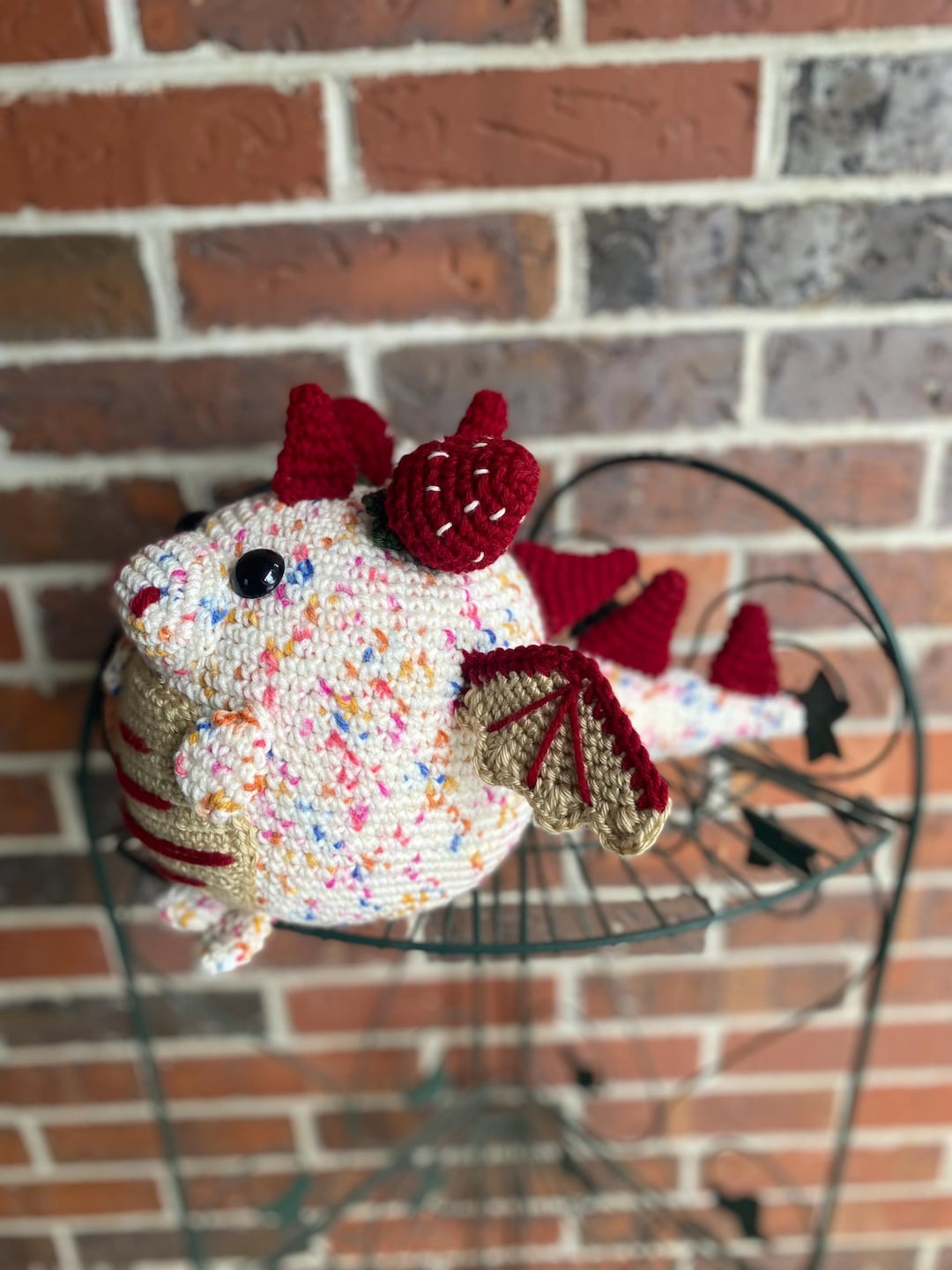 Strawberry Toaster Pastry Dragon Crochet Plushie Dragon Stuffed Animal ...