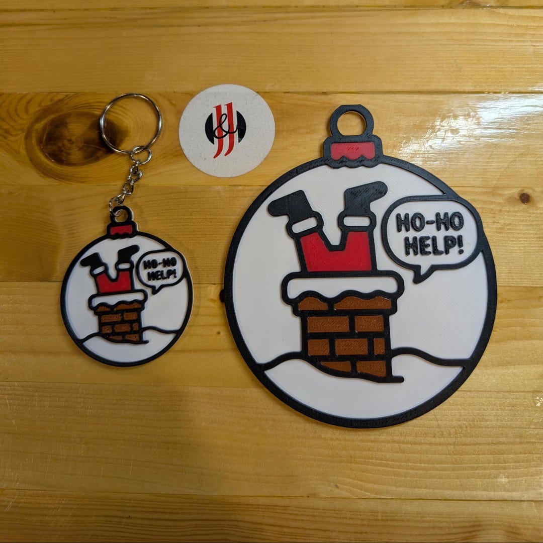 Funny Santa Ornament – Santa Stuck in Chimney – “ho-ho Help!” Christmas ...