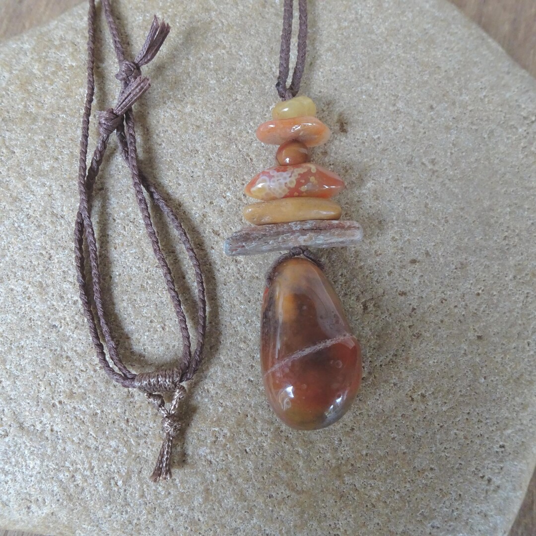 Wearable Joy - Carnelian, Eye Agate, Kyanite, Mookaite Necklace Fully ...